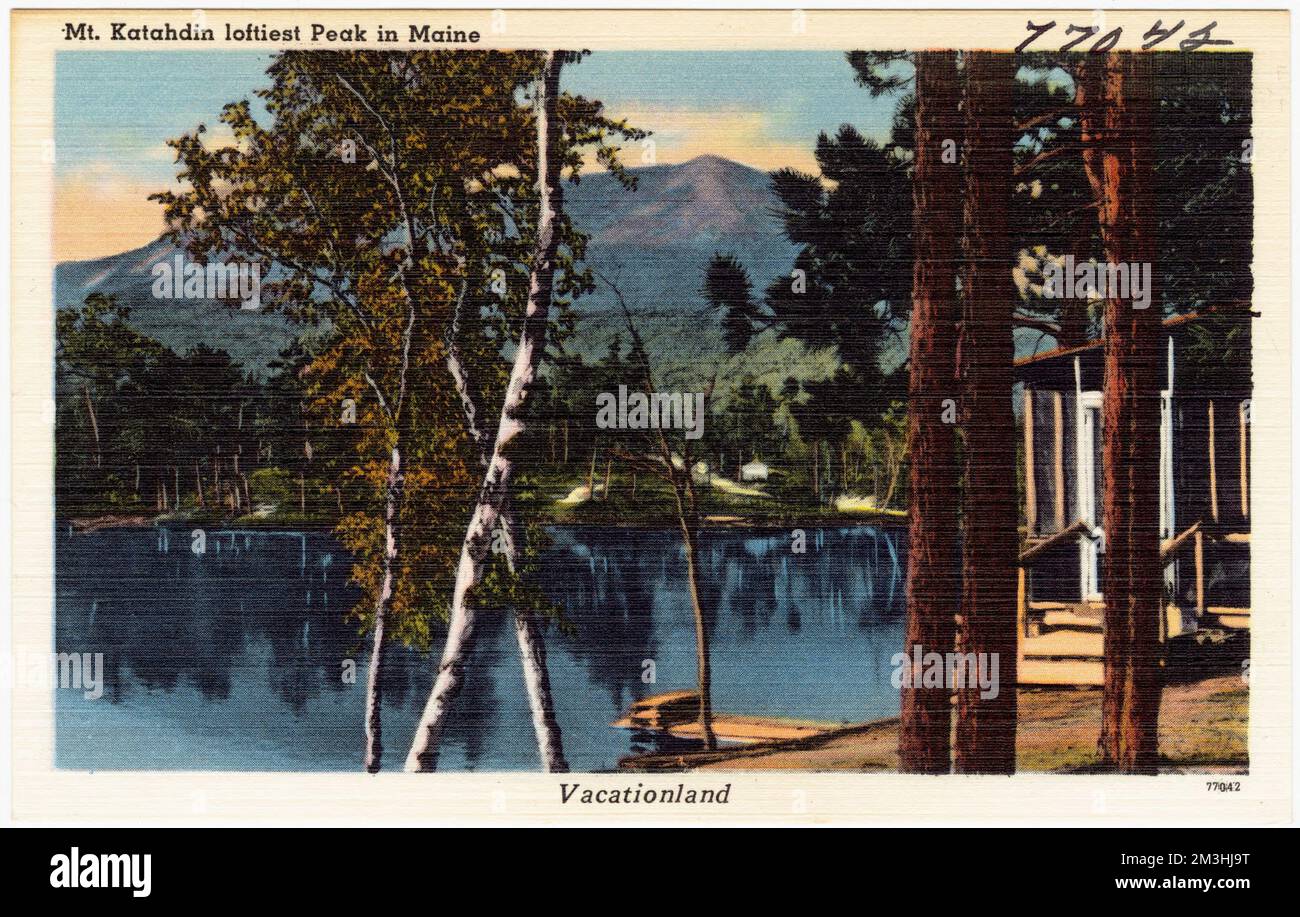 Mt. Katahdin loftiest Peak in Maine, Vacationland , Mountains, Tichnor ...