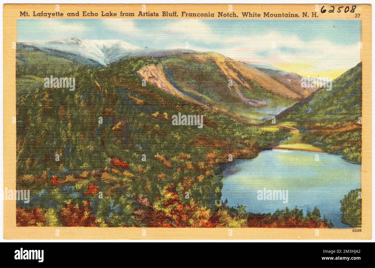 Mt. Lafayette and Echo Lake from Artist's Bluff, Franconia Notch, White ...