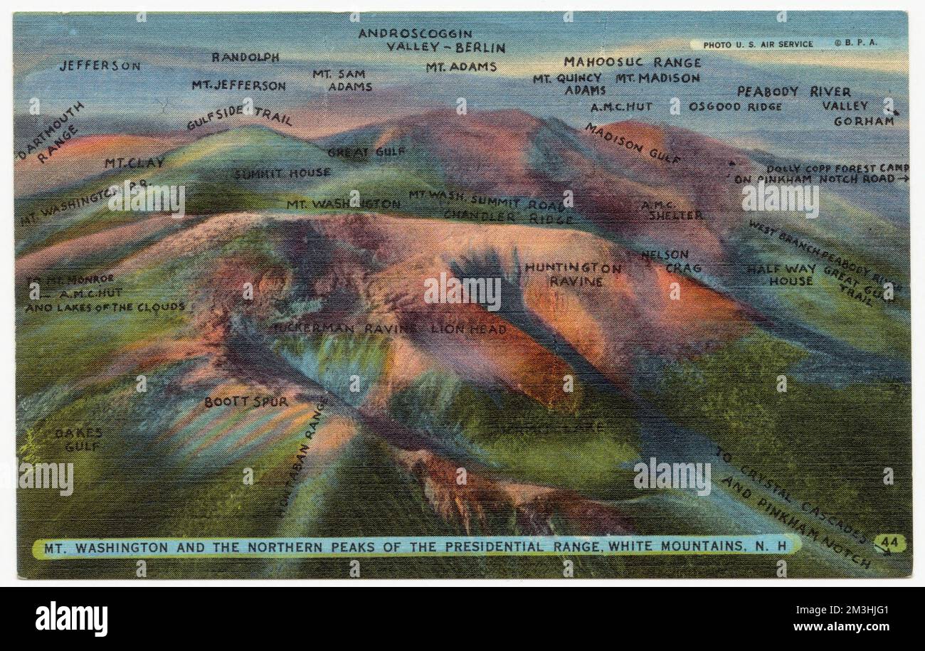 Mt. Washington and the northern peaks of the Presidential Range, White ...