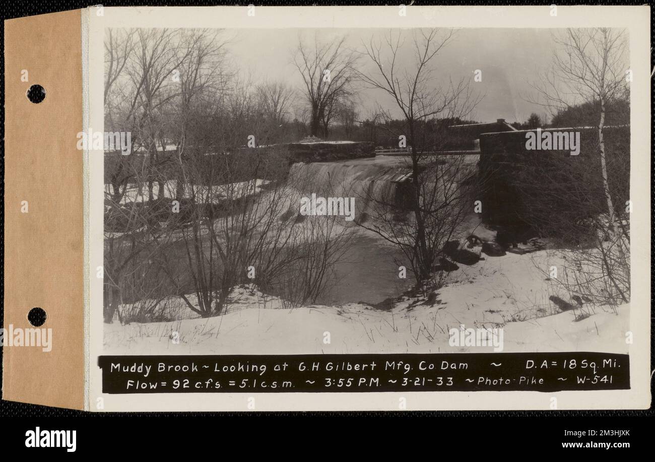 Muddy Brook, looking at G.H. Gilbert Manufacturing Co. dam, drainage ...