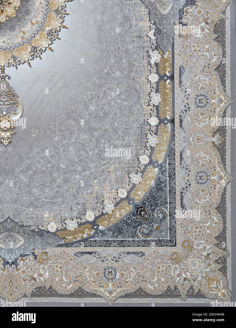 A vertical of a corner of a carpet with small details Stock Photo - Alamy