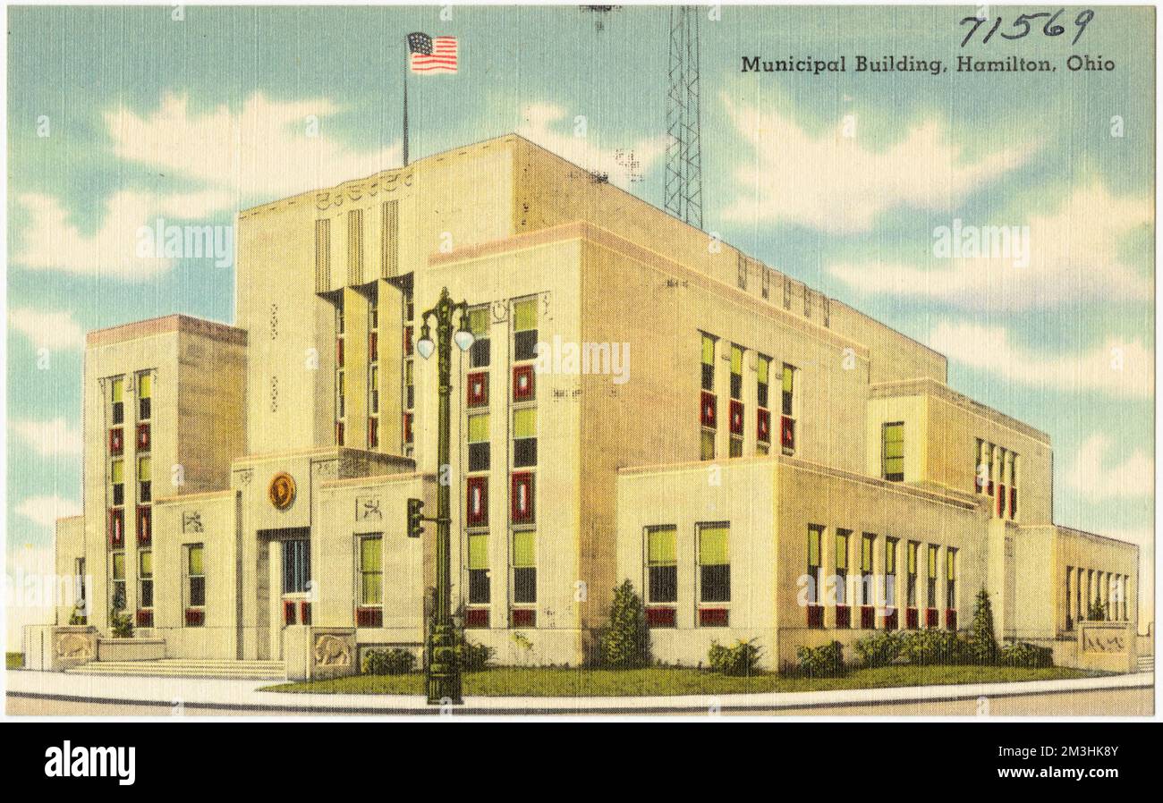 Municipal building, Hamilton, Ohio , City & town halls, Tichnor ...