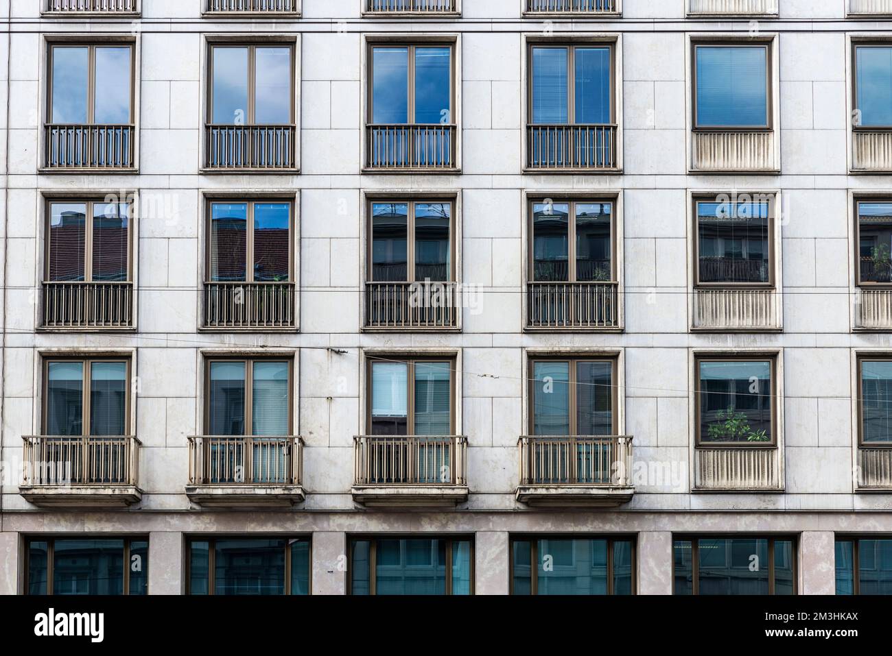 Facade of a modern building as background in Innere Stadt, Vienna ...