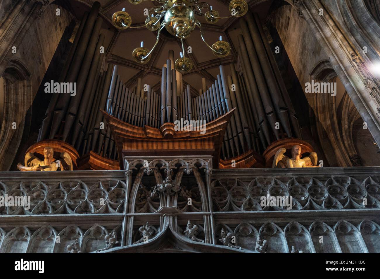 Vienna, Austria - October 14, 2022: Pipe organ of the Saint Stephen ...