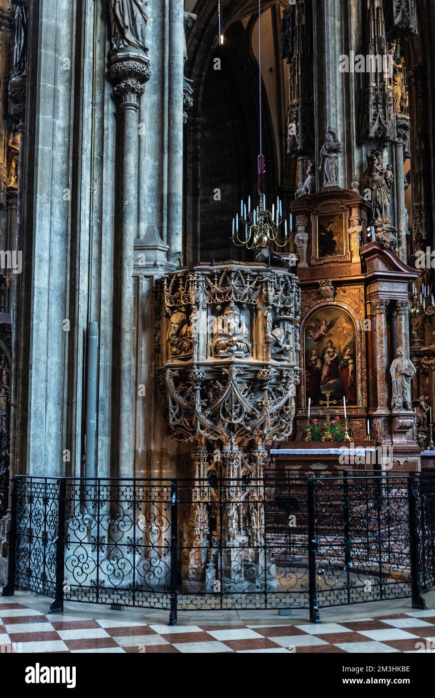 Vienna, Austria - October 14, 2022: Pulpit of the Saint Stephen ...