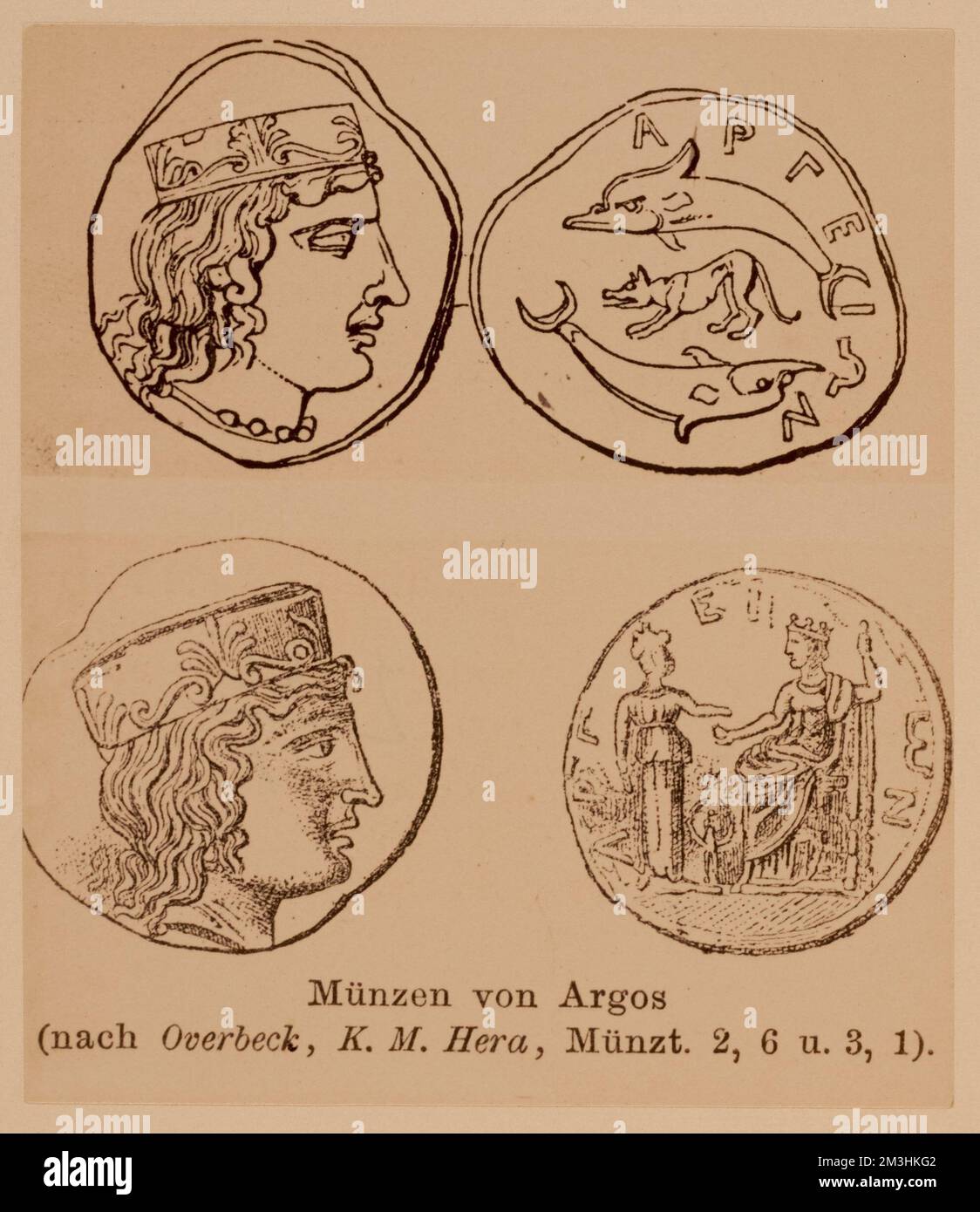 Münzen von argos (nach Overbeck, K.M. Hera, Münzt. 2, 6 u.3, 1 ...