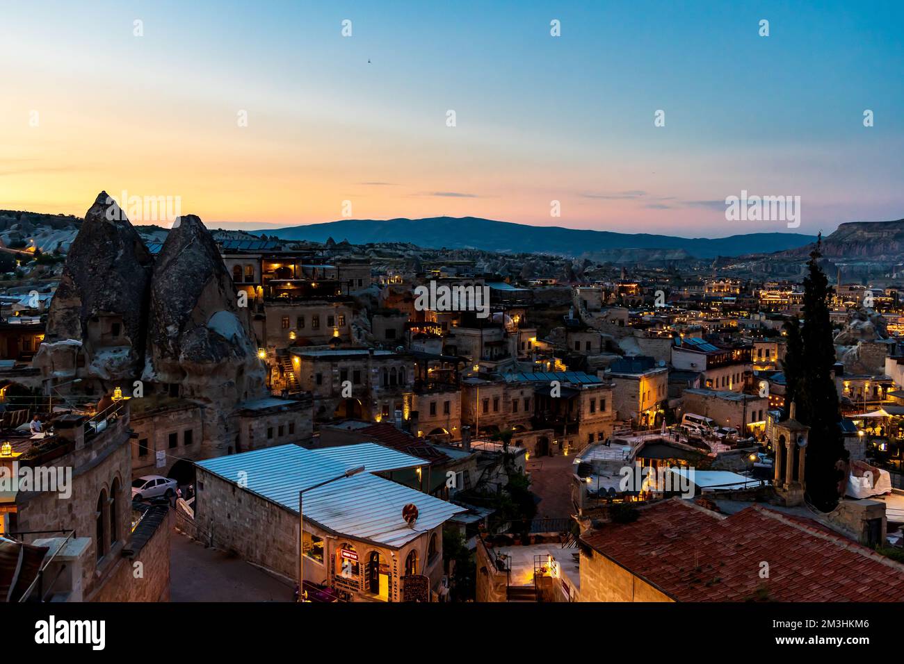 Sunset at the town of Cappadocia Stock Photo - Alamy