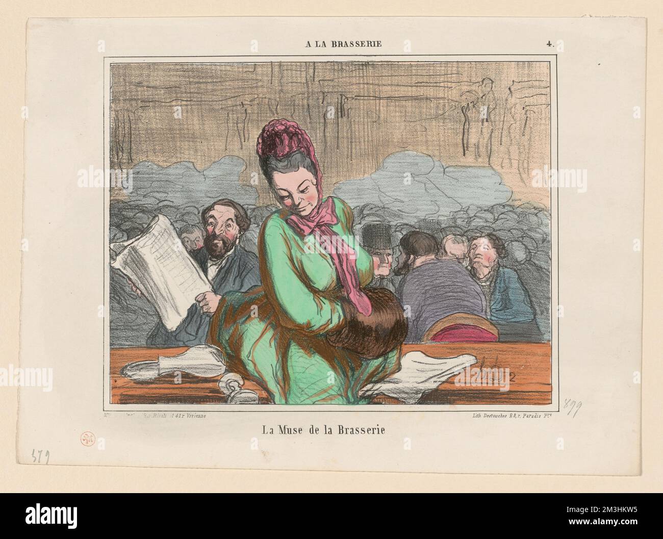 La muse de la brasserie. Honoré Daumier (1808-1879). Lithographs Stock ...
