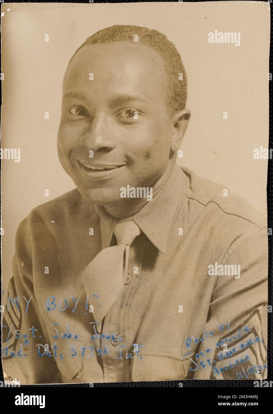'My boy!' Sgt. John Jones, Med. det., 372nd Inf. , Military officers ...