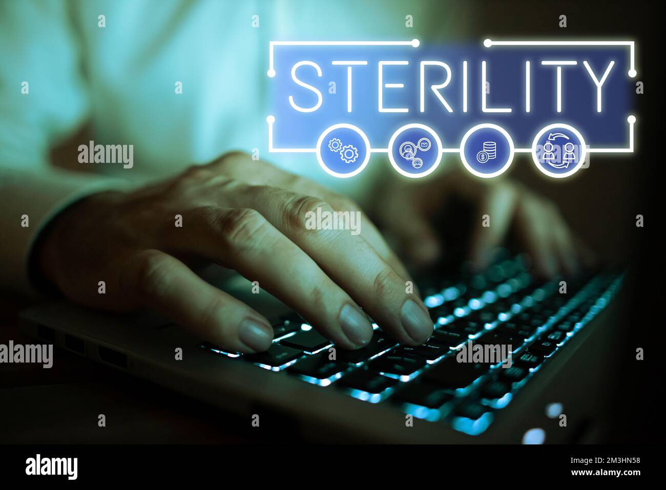 Sign displaying Sterility. Word for a condition of being free from ...