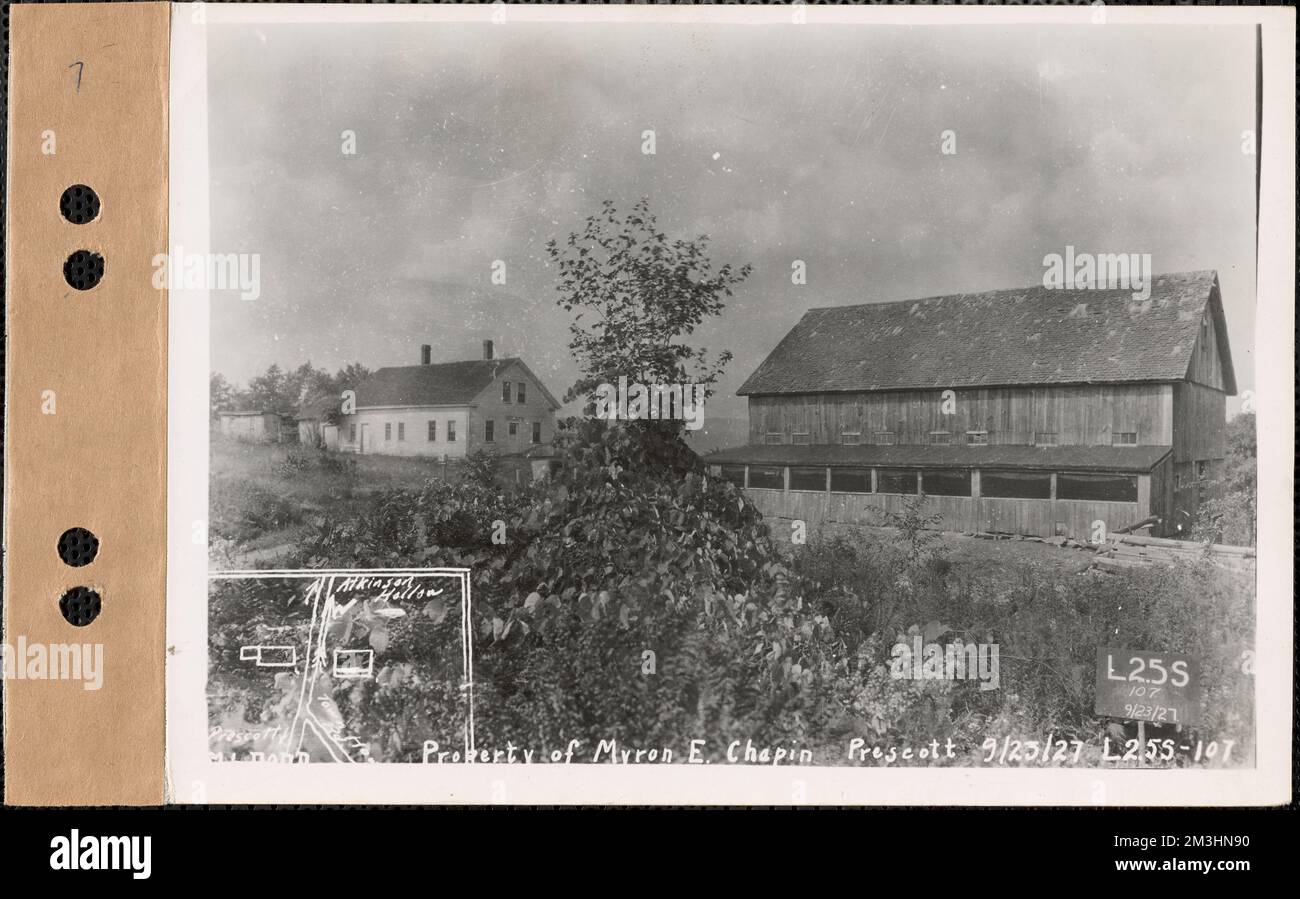 Myron E. Chapin, house and barn, Prescott, Mass., Sep. 23, 1927 ...