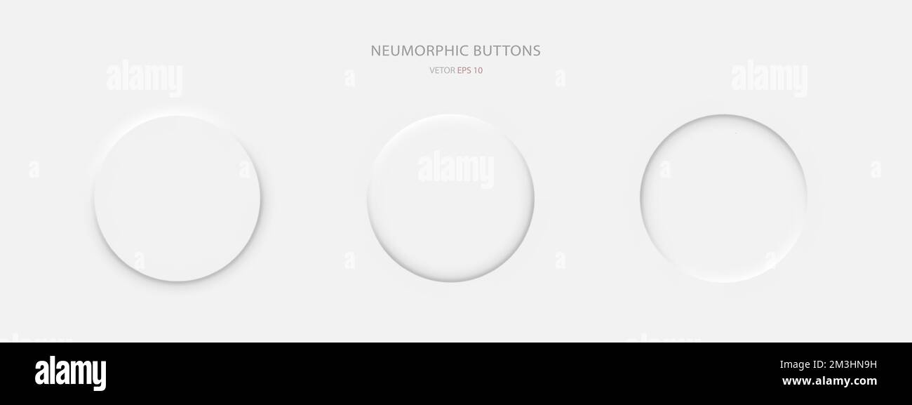Round buttons in neumorphic style on a white background Stock Vector ...