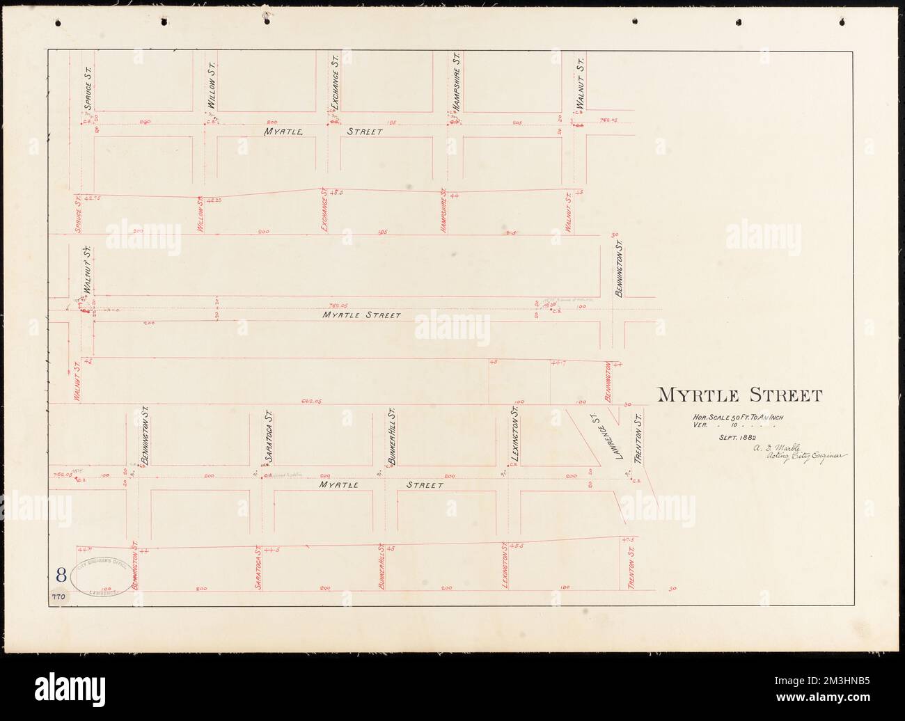 Myrtle Street , Streets. Lawrence Stock Photo - Alamy