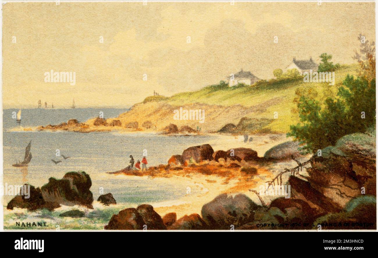 Nahant , Beaches, Seas. Louis Prang & Company Collection Stock Photo ...
