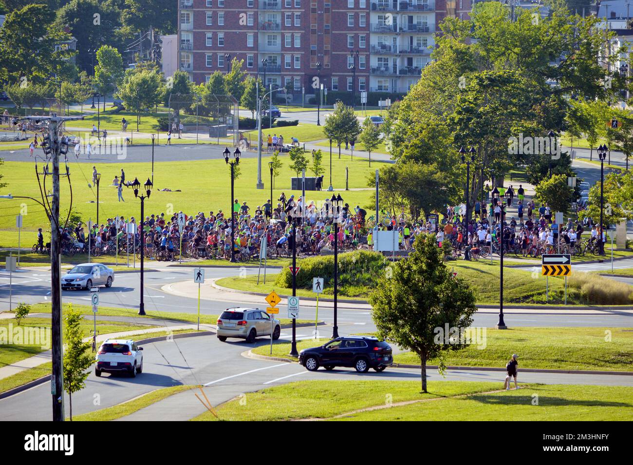 Cyclists at the Halifax Common during the Critical Mass cycling rally ...