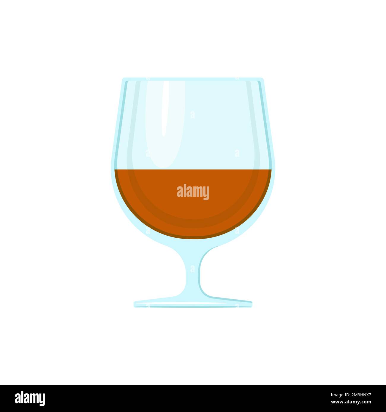 A glass of alcoholic drink. Vector object on a white background ...
