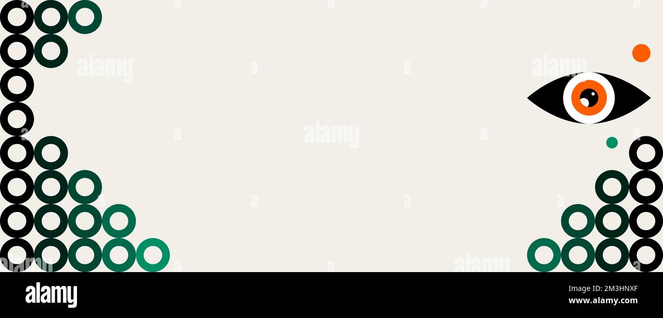 Bauhaus geometric border. Design with different shapesend eye Stock ...