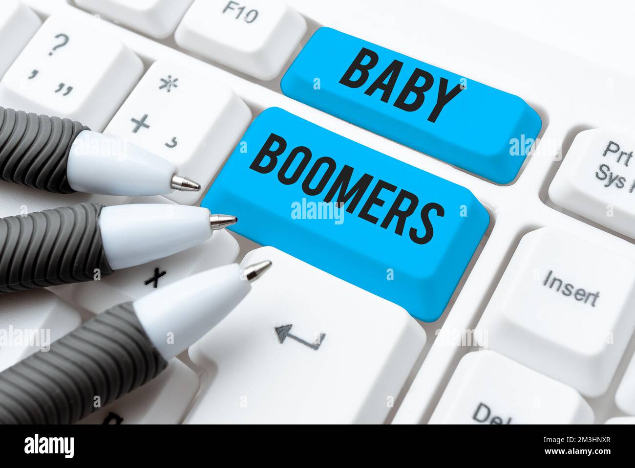 Hand writing sign Baby Boomers. Concept meaning person who is born in ...