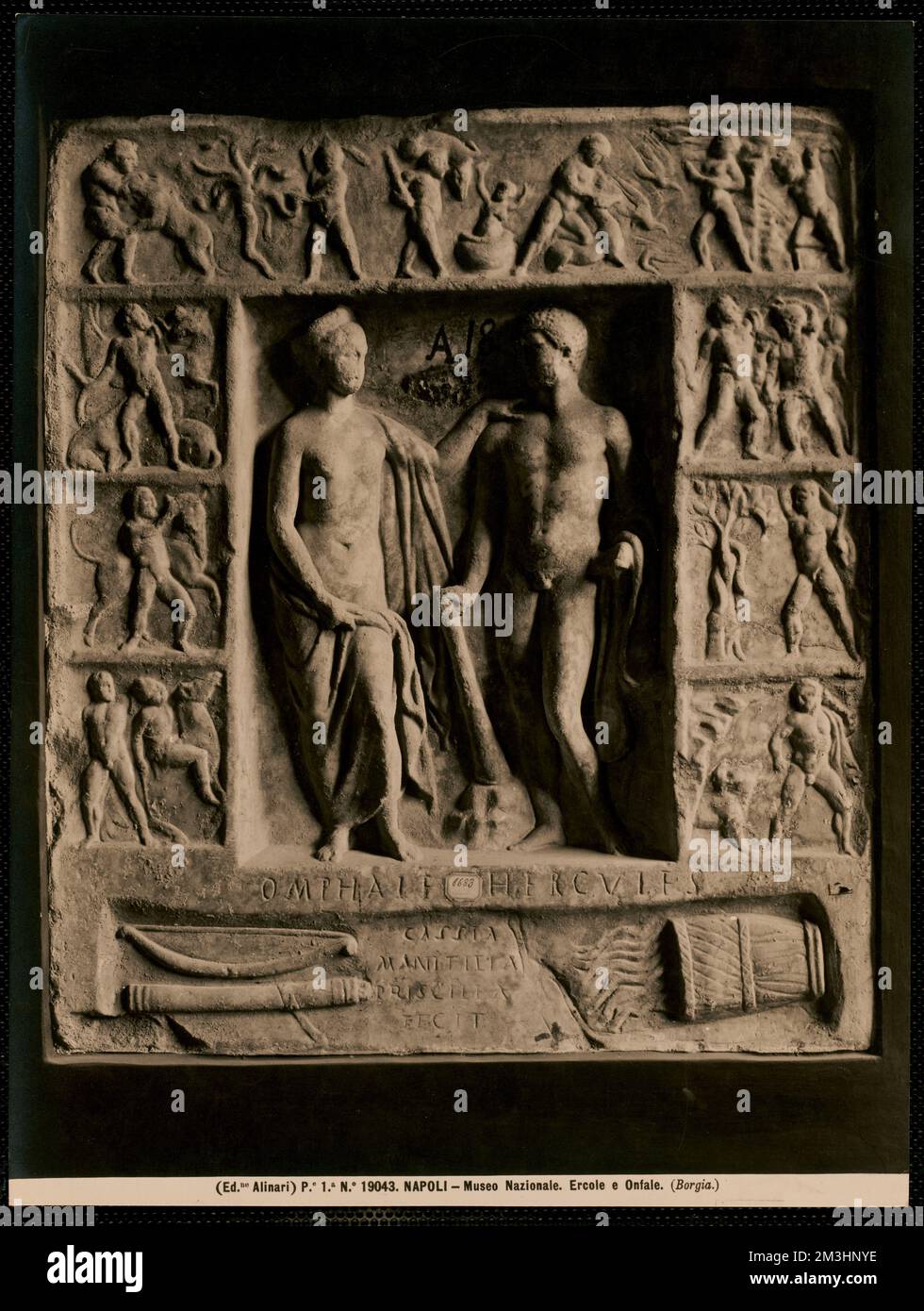 Napoli - Museo Nazionale. Ercole e Onfale. (Borgia.) , Antiquities, Bas ...