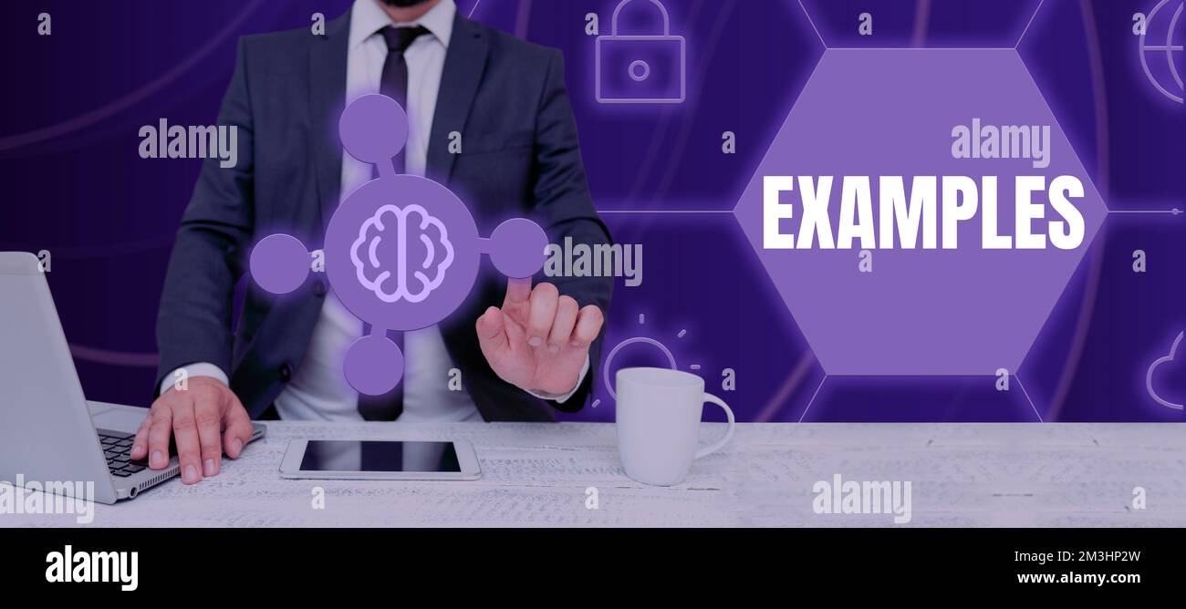 Hand writing sign Examples. Business approach photo Sample Model to ...