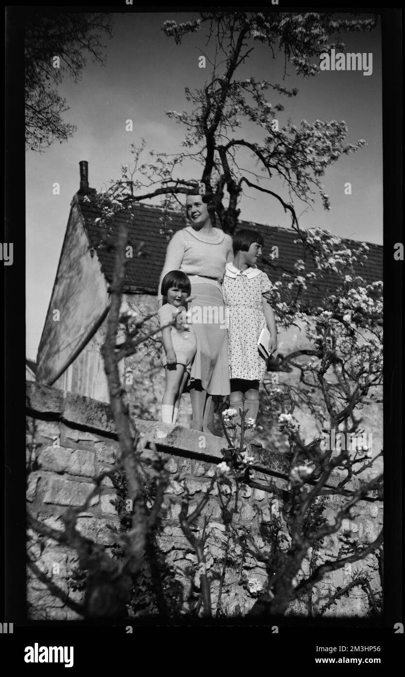Narcisse, Narcissa, and Stephanie standing in a garden , Children ...