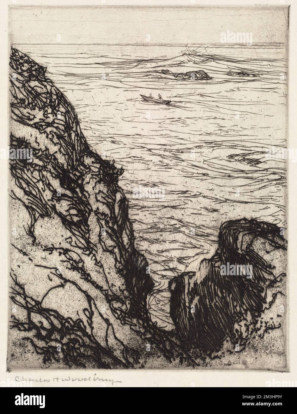 Narrow Cove II , Cliffs, Bays Bodies of water. Charles H. Woodbury ...