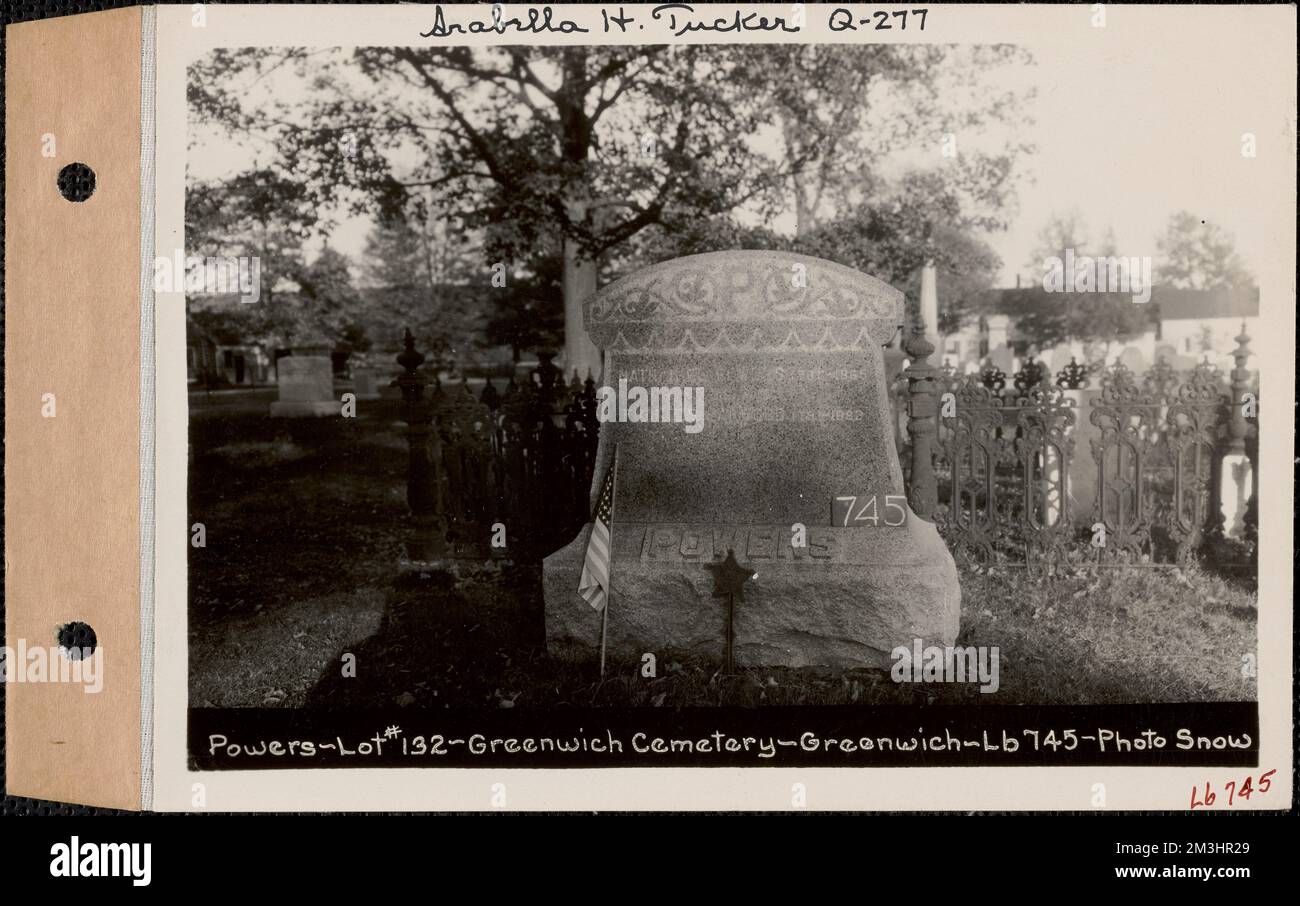 Nathaniel Powers, Greenwich Cemetery, Old section, lot 132, Greenwich ...