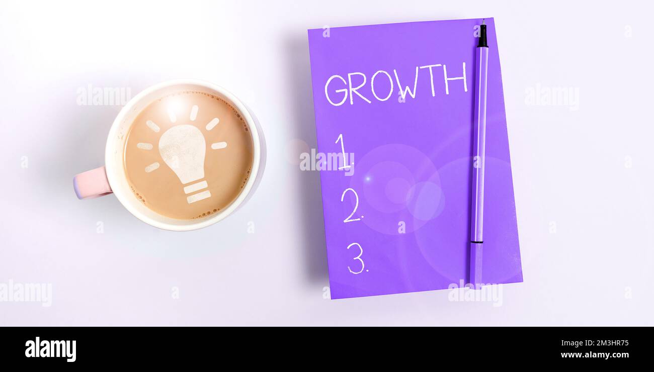 Text showing inspiration Growth. Business overview process of ...
