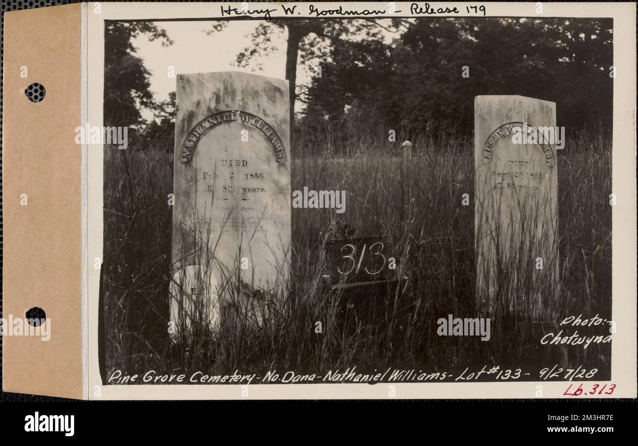 Nathaniel Williams, Pine Grove Cemetery, lot 133, North Dana, Mass ...