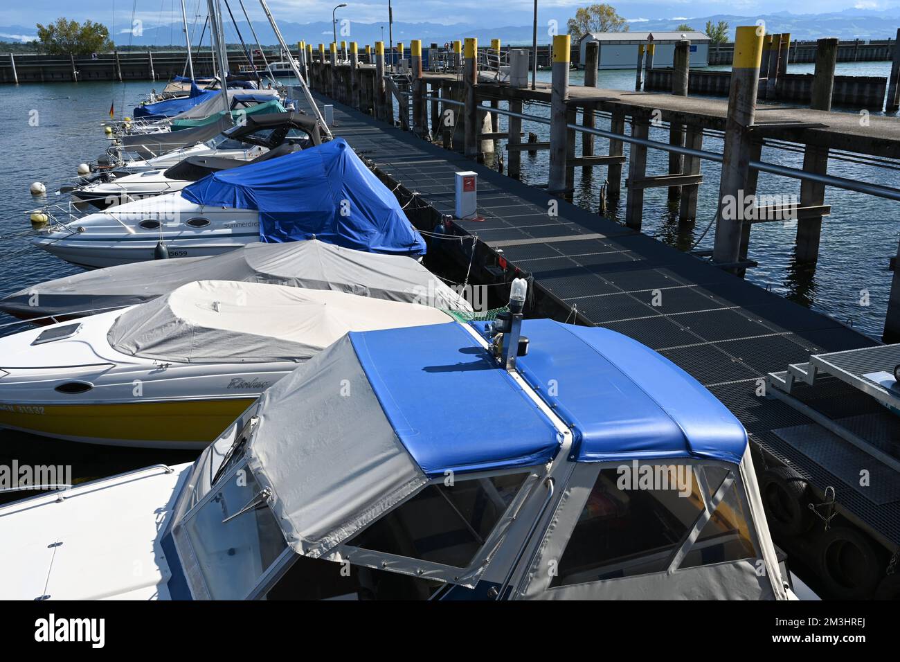 View on blue top boat roof cover or weatherproof fabric of small ...