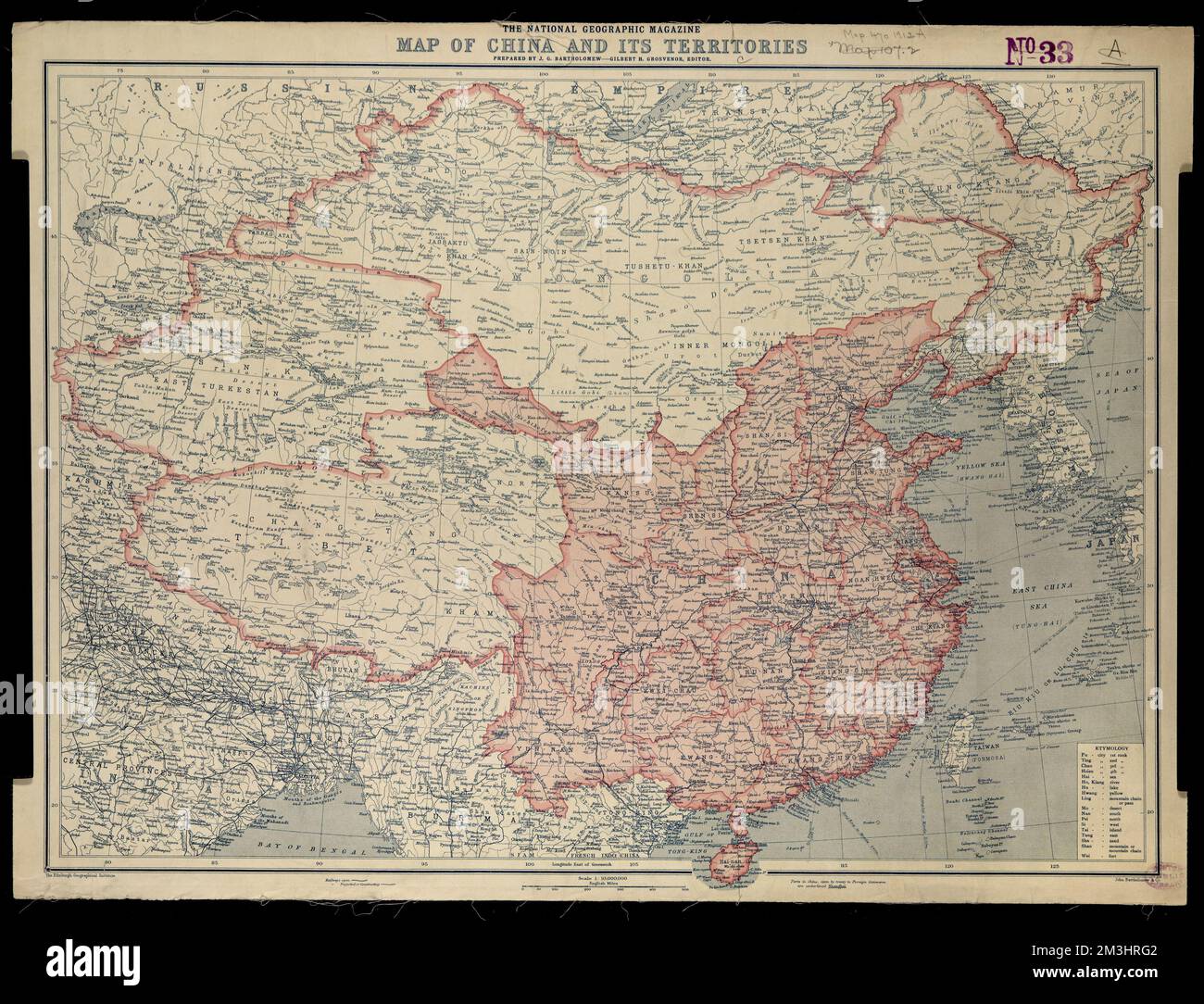 National Geographic Magazine map of China and its territories , China ...