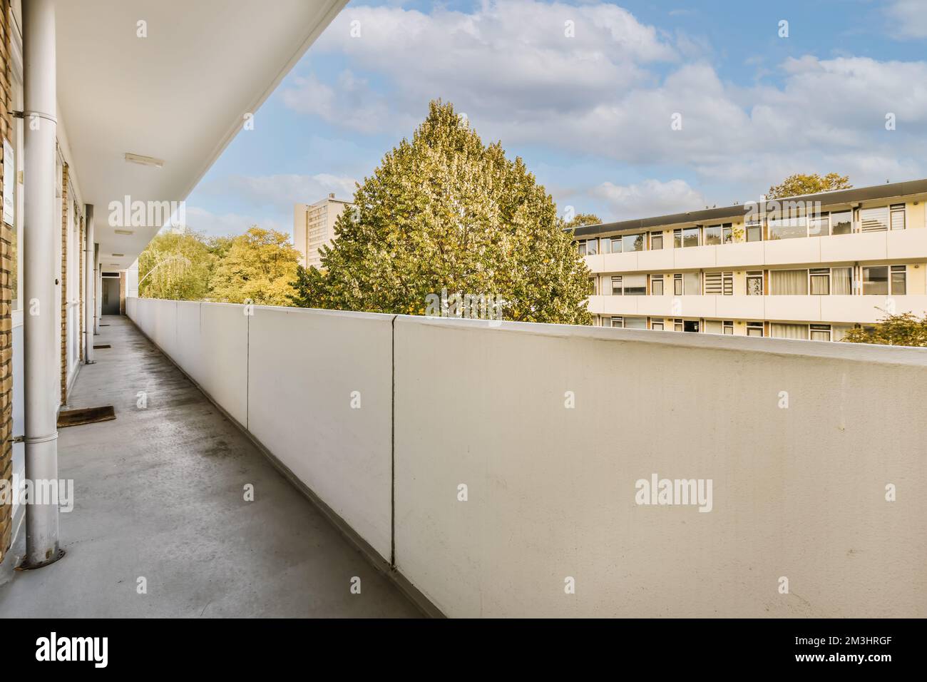 an outside area with trees and buildings in the background, as seen ...