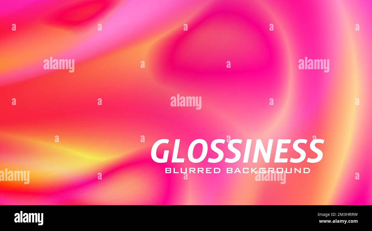 Glossiness. Abstract red, yellow and cerise blurred background with ...