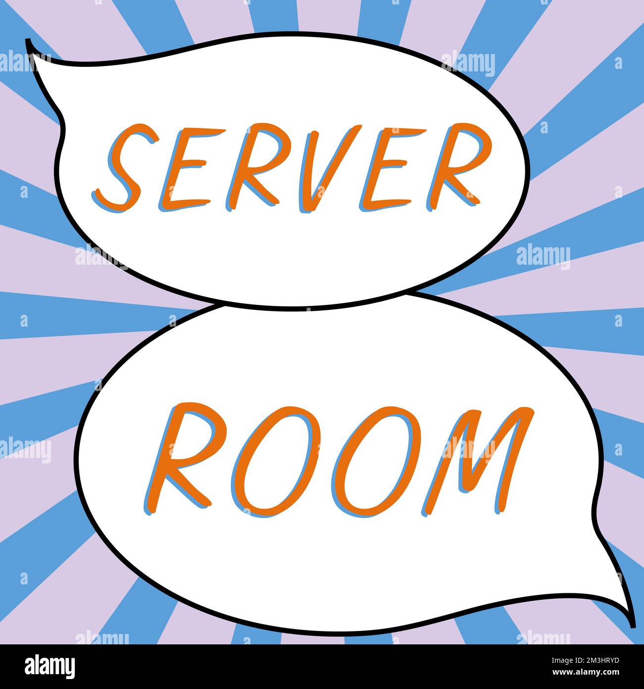 Text caption presenting Server Room. Word for a room used to store ...