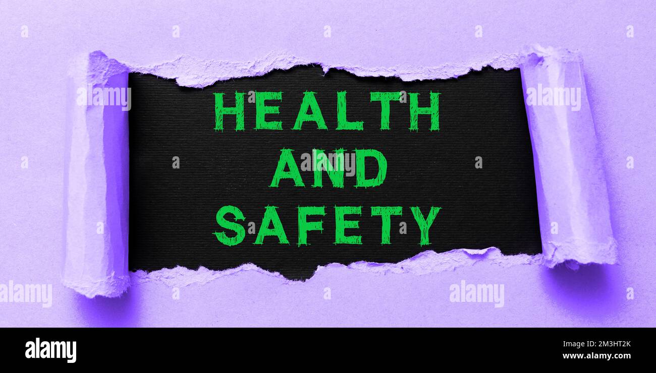 Text sign showing Health And Safety. Word for Taking the appropriate ...