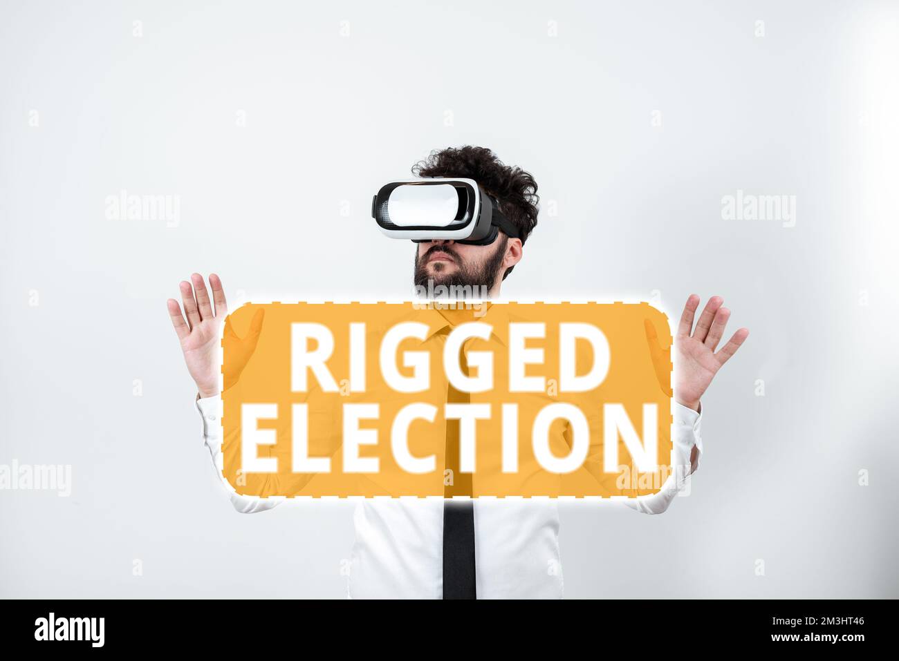 Text showing inspiration Rigged Election. Business idea Manage drilling ...