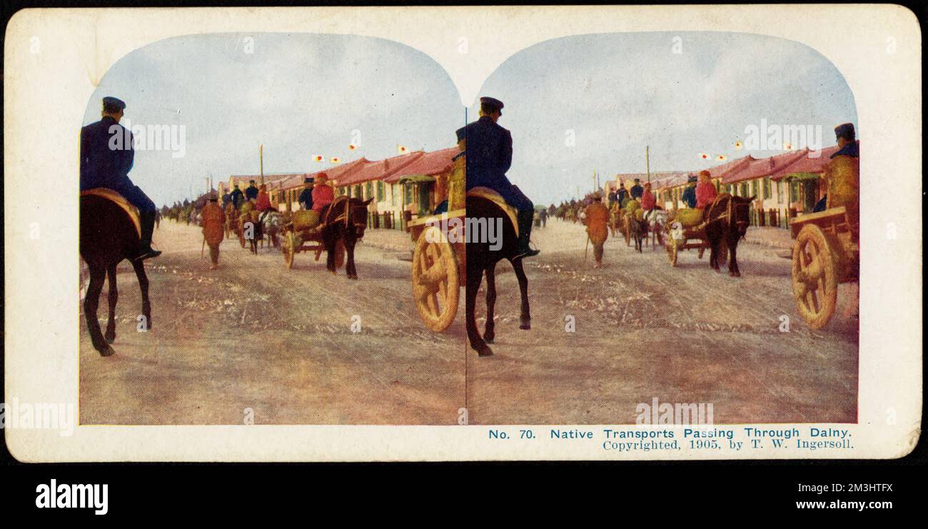 Native transports passing through Dalny , Equipment, Carts & wagons ...