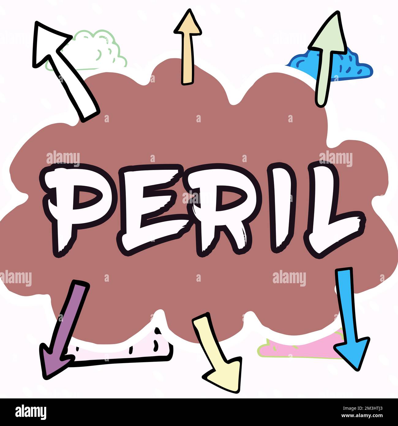 Hand writing sign Peril. Concept meaning indicates something extremely ...