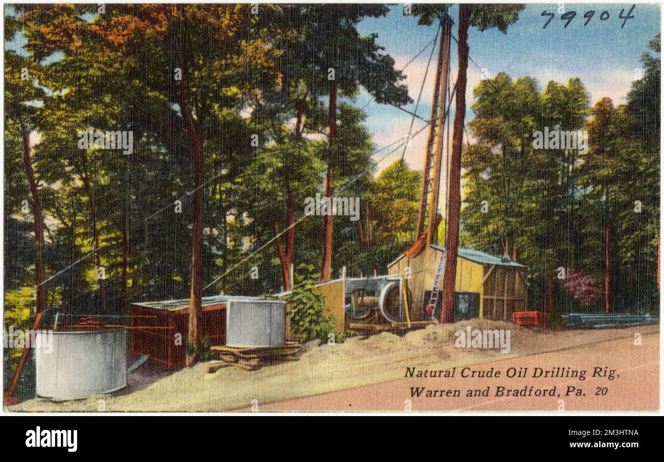 Natural crude oil drilling rig, Warren and Bradford, Pa. , Tichnor ...