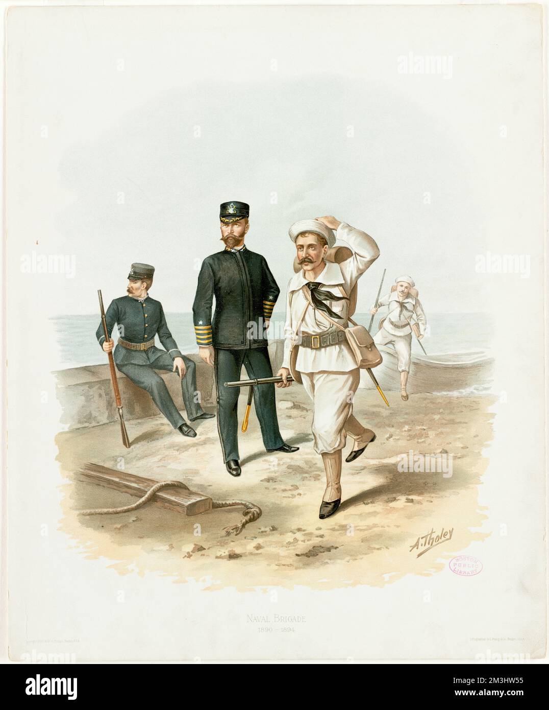 Naval Brigade 1890-1894 , Sailors. Louis Prang & Company Collection ...