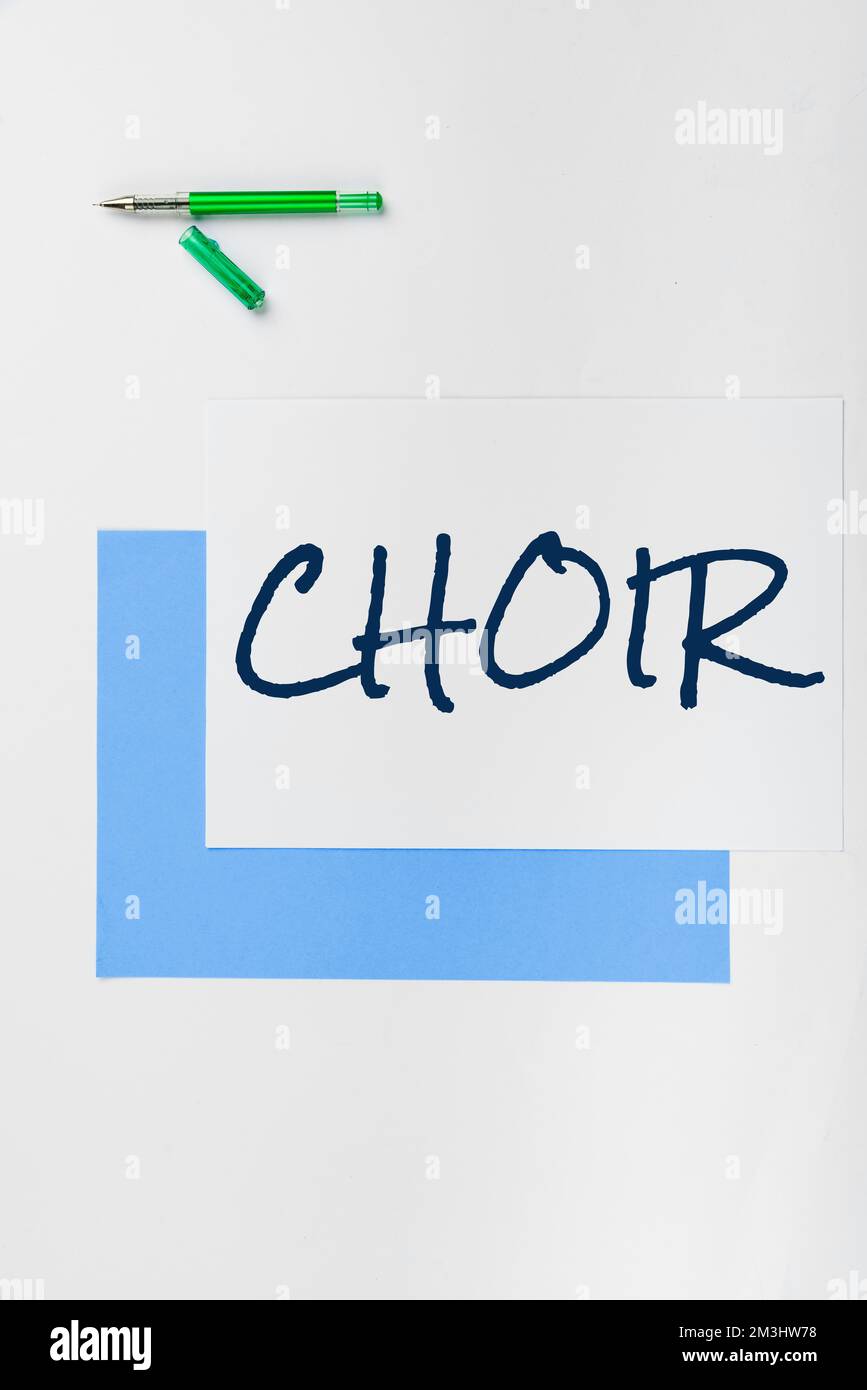 Writing displaying text Choir. Business idea a group organized to ...