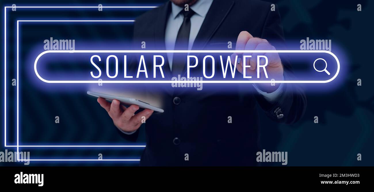 Hand writing sign Solar Power. Business showcase the electricity ...