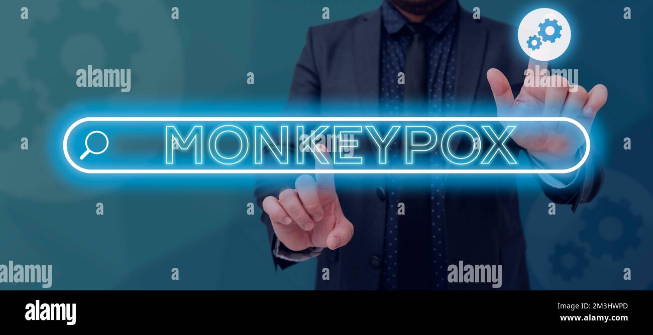 Sign displaying Monkeypox. Business concept poxvirus of Africa caused ...