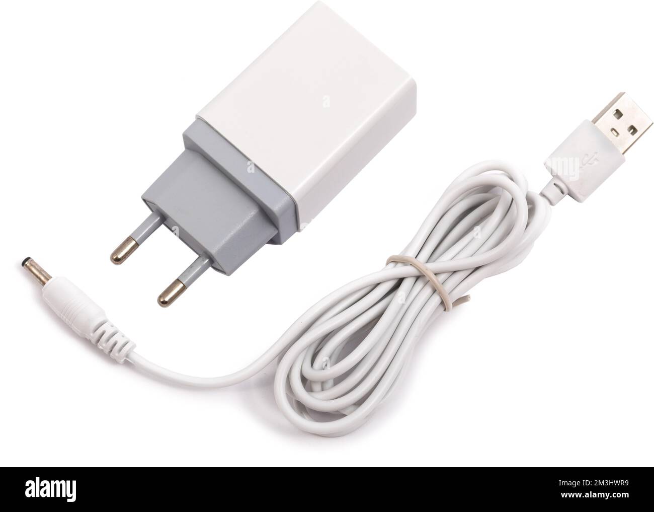 The USB charger isolated on a white background Stock Photo - Alamy