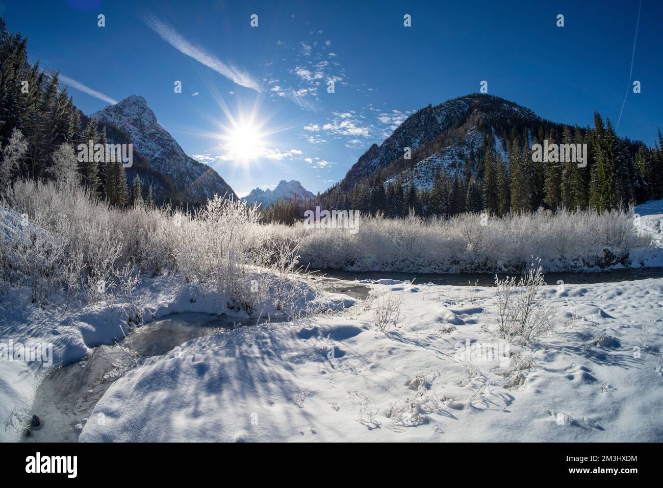 panorama of a snowy landscape in the italian alps Stock Photo - Alamy