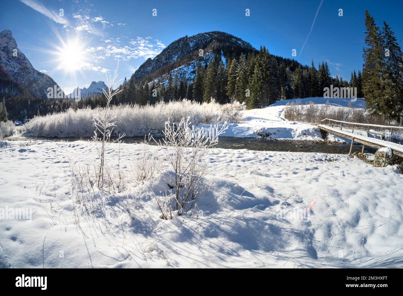panorama of a snowy landscape in the italian alps Stock Photo - Alamy