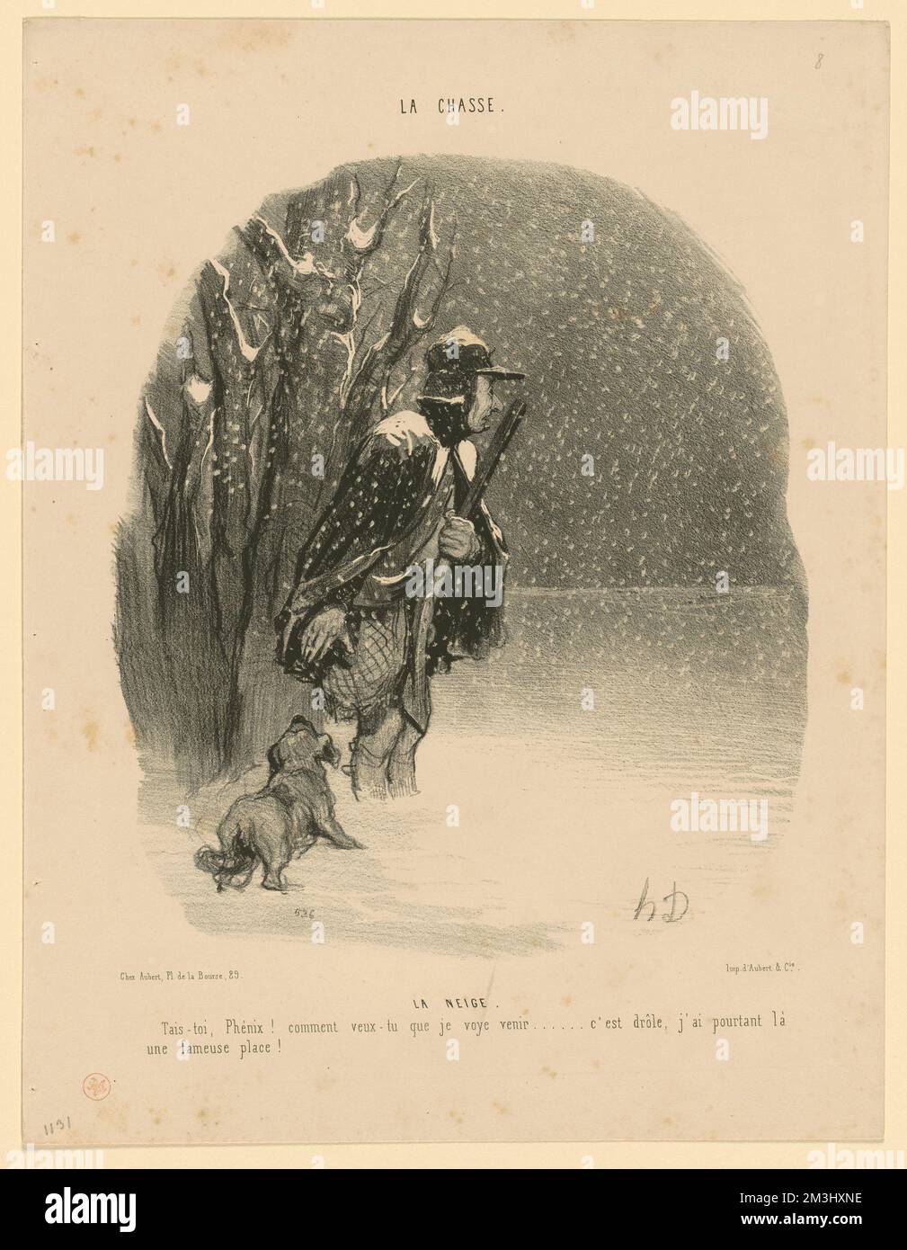 La neige. Honoré Daumier (1808-1879). Lithographs Stock Photo - Alamy
