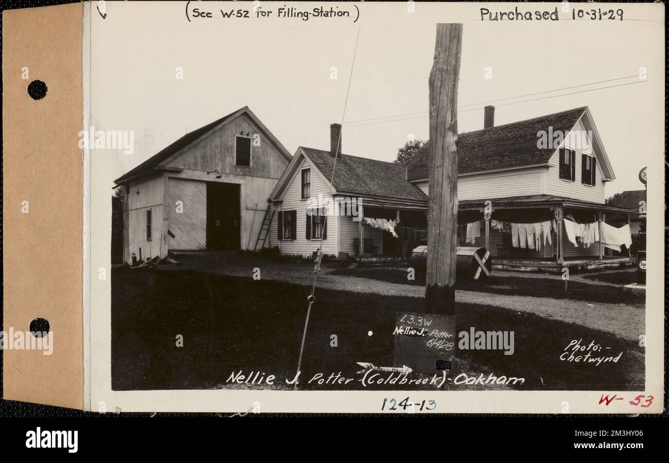 Nellie J. Potter, house and barn, Coldbrook, Oakham, Mass., Jun. 4 ...