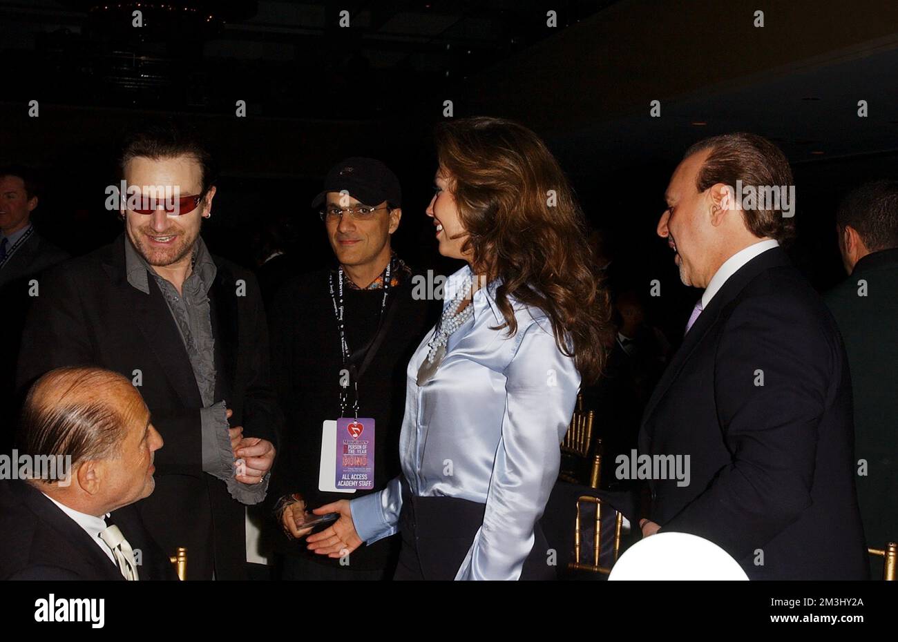 NEW YORK, NY- Feb 2003 : Bono, Tommy Mattola & Thalia attends the ...
