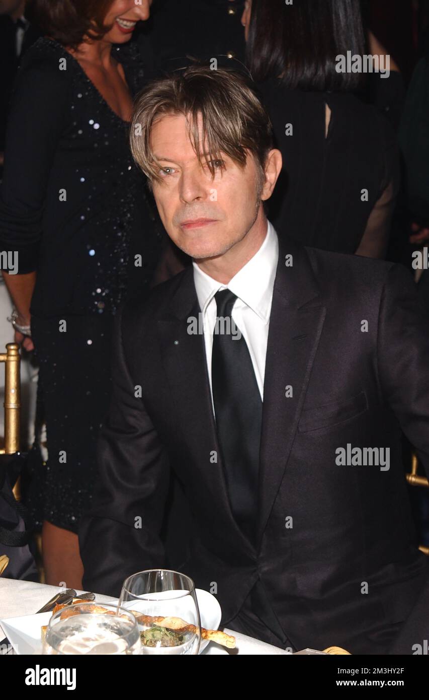 NEW YORK, NY- Feb 2003 : David Bowie attends the MusicCares Pre-Dinner ...